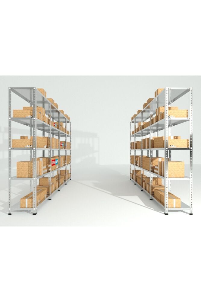 5 Katlı Galvaniz Çelik Raf Depo, Kiler, Dosya Rafı 0.70 mm-31x60-150 cm ...