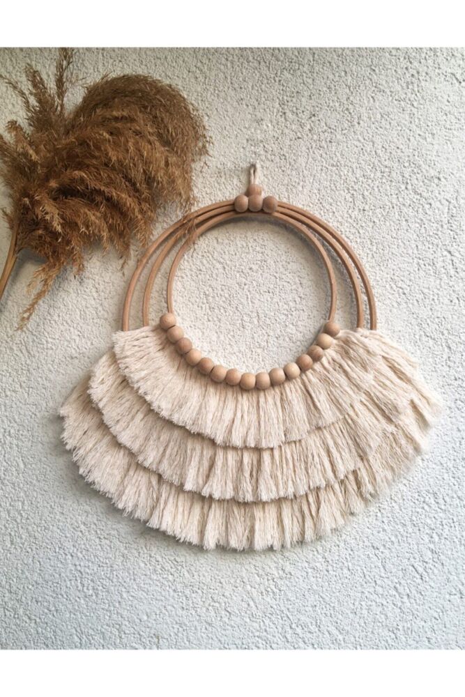 Dekoratif Makrome Boncuk Detaylı Duvar Süsü Duvar Dekorasyonu Markobon ...