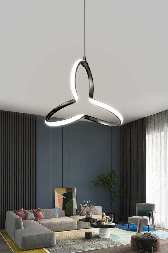 Modern Sarkıt Antrasit Kasa Beyaz Işık Led Avize 1 Yıl Garantili Ledli ...