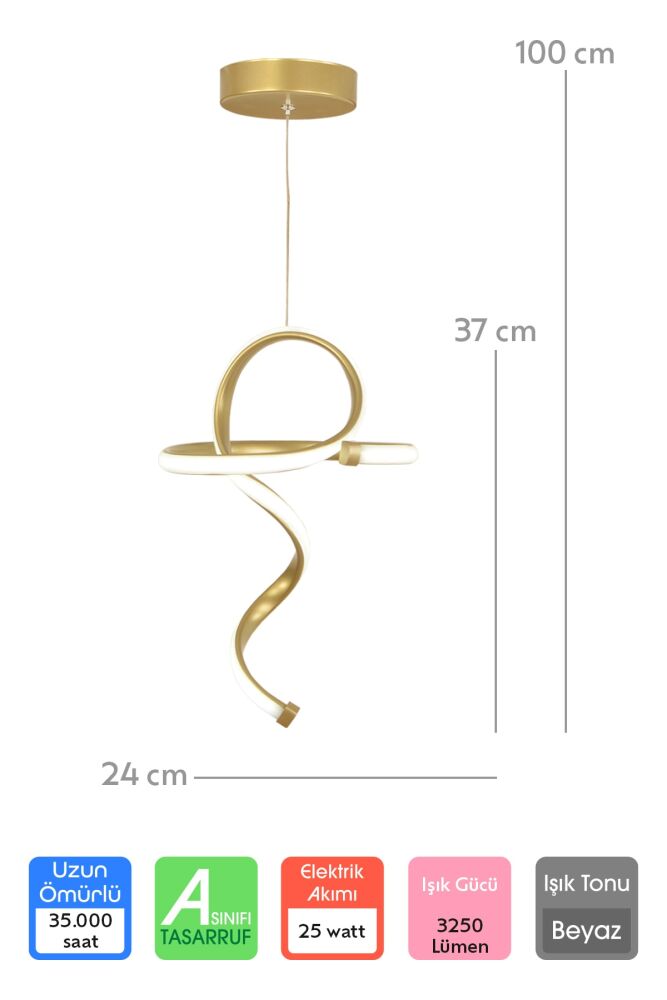 Modern Sarkıt Gold Kasa Beyaz Işık Led Avize Lale Ledli Avize lale ...