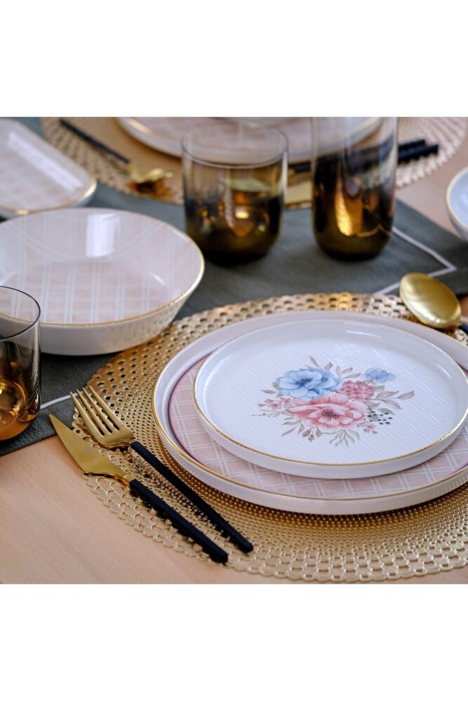 Peta Altın Yaldızlı 93 Parça 12 Kişilik Seramik Yemek Takımı 69748 ...